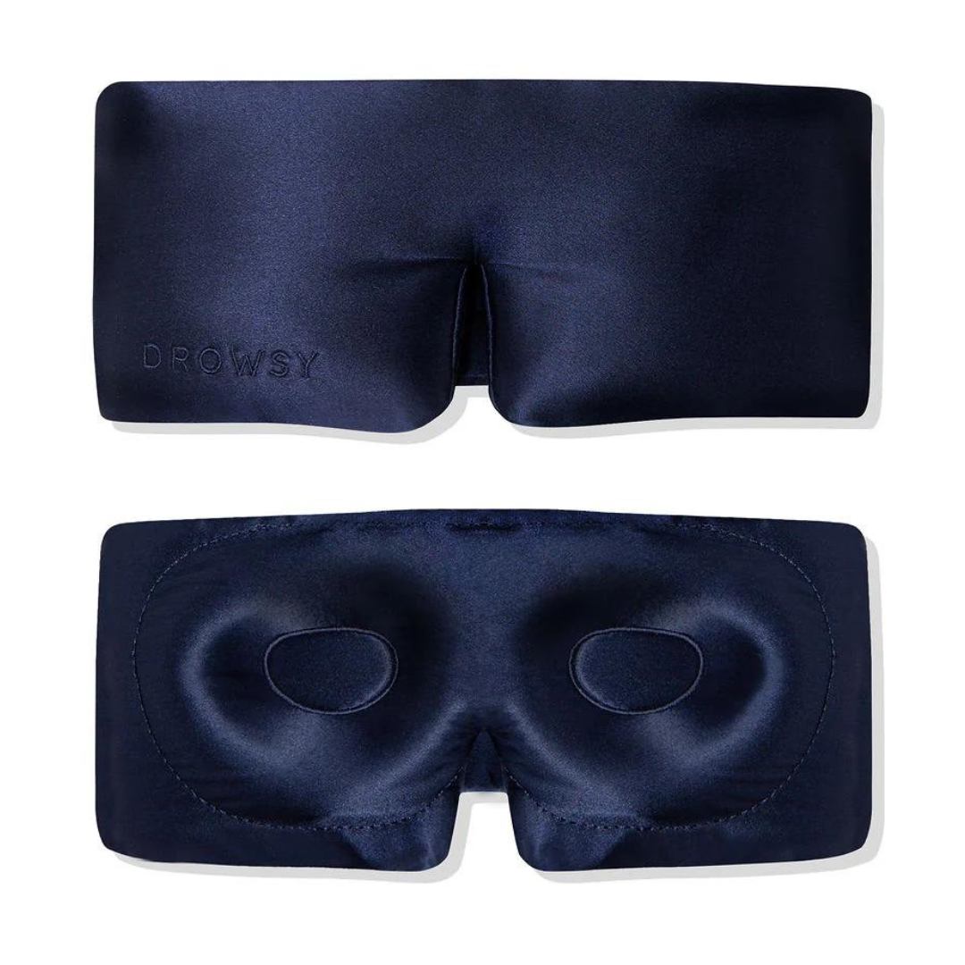Drowsy Eyelash Protecting Silk Sleep Mask - Midnight Blue