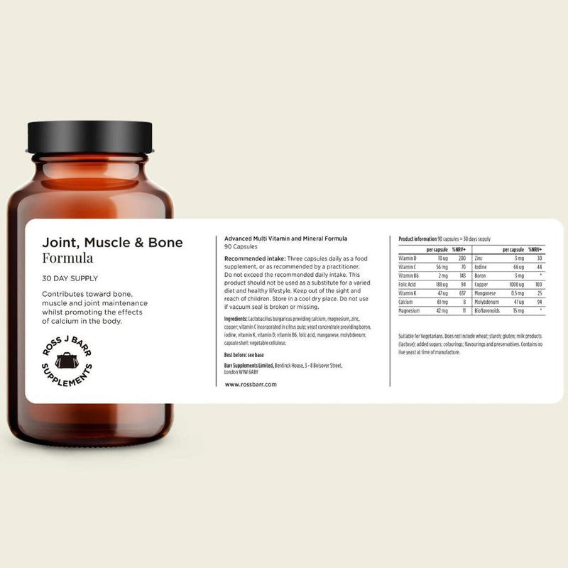 Ross J. Barr Joint, Muscle & Bone Formula + Vitamin K, 90 Tablets